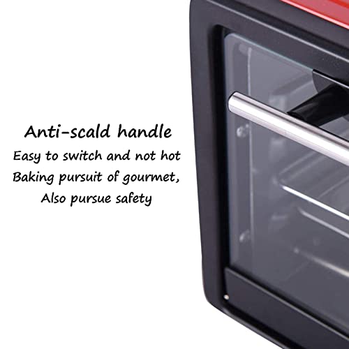 Multi Function Electric Oven,Household 12L Air Fryer Mini Chicken Oven, High Temperature Baking Mini Cake Oven with Bakeware and Rack Red (Red) (Red)
