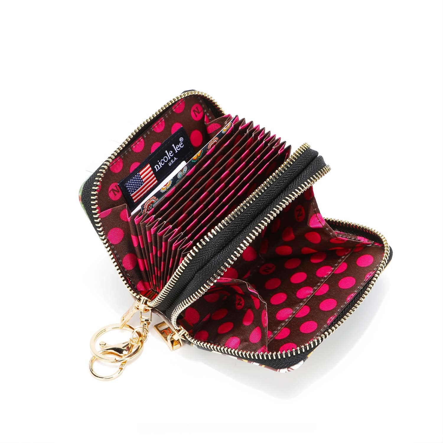 Nicole Lee PRT6319 CAREER WOMAN DOUBLE ZIP ACCORDION CARD HOLDER
