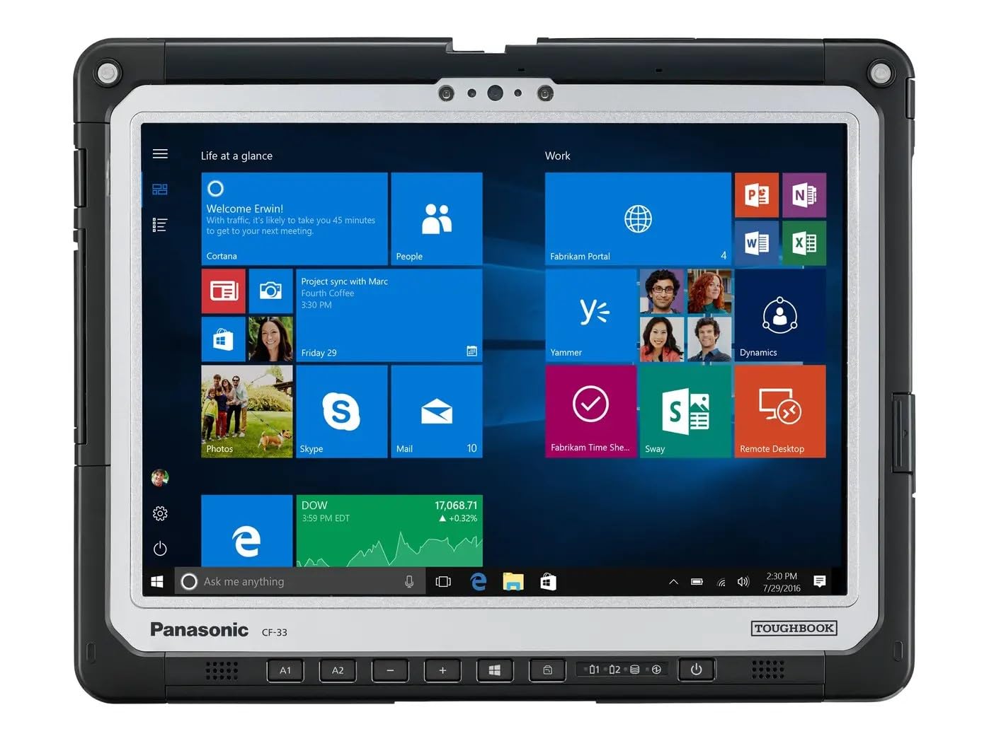 Panasonic CF-33 12-inch QHD Laptop, Intel i5-6300U , 16GB RAM, 256GB SSD, Wi-Fi, BT, Webcam, Rear Camera, 4G LTE, Dual Pass, TPM, Premium Keyboard, Win 10 Pro (Renewed)