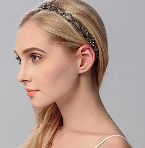 Merroyal Fashion Rhinestones Headband Crown For First Communion,Wedding,Pageant (Sliver)