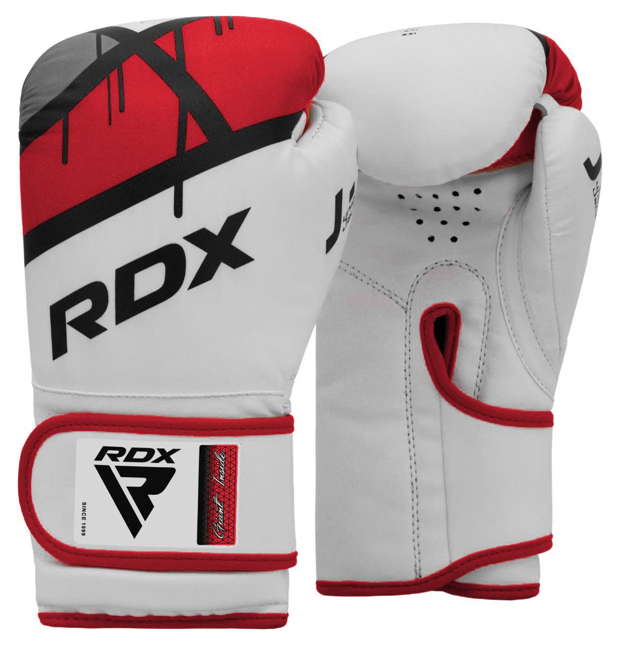 RDX Kids Boxing Gloves, 6oz Junior Training Mitts, Maya Hide Leather Ventilated Palm, Muay Thai Sparring MMA Kickboxing, Punch Bag Speed Ball Focus Pads Punching Workout, Youth Games Fun