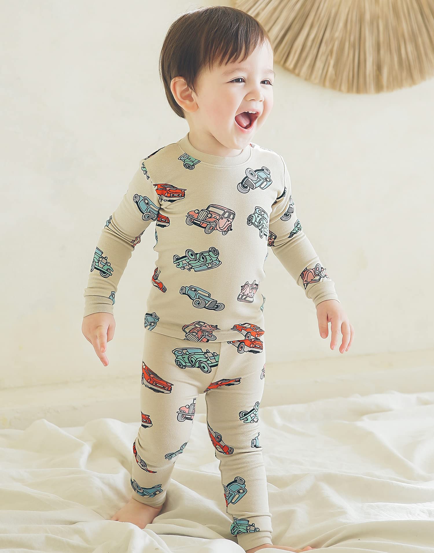 VAENAIT BABY Infant Toddler Girls Boys Pajamas Pjs 2pcs Set Modal Retro Car M