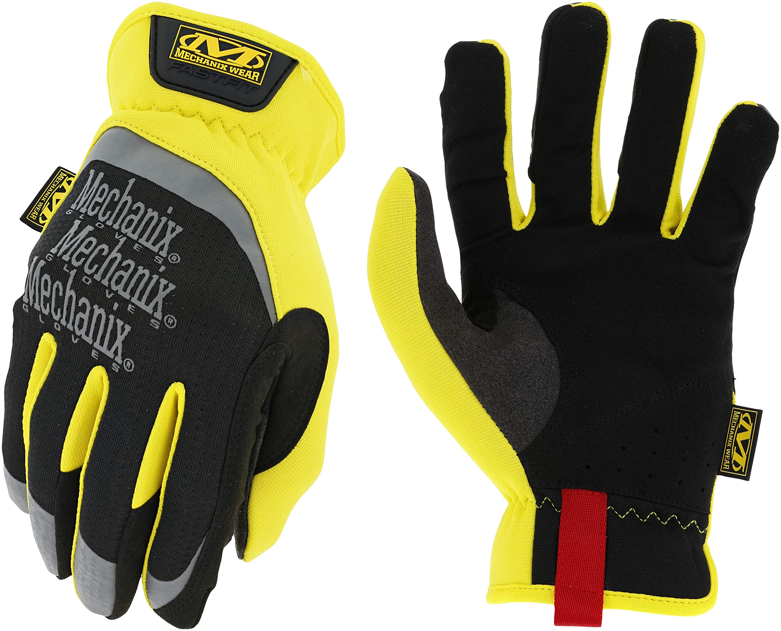 Mechanix Wear: FastFit Work Glove with Elastic Cuff for Secure Fit, Performance Gloves for Multi-Purpose Use, Touchscreen Capable Safety Gloves for Men (Yellow, Large)