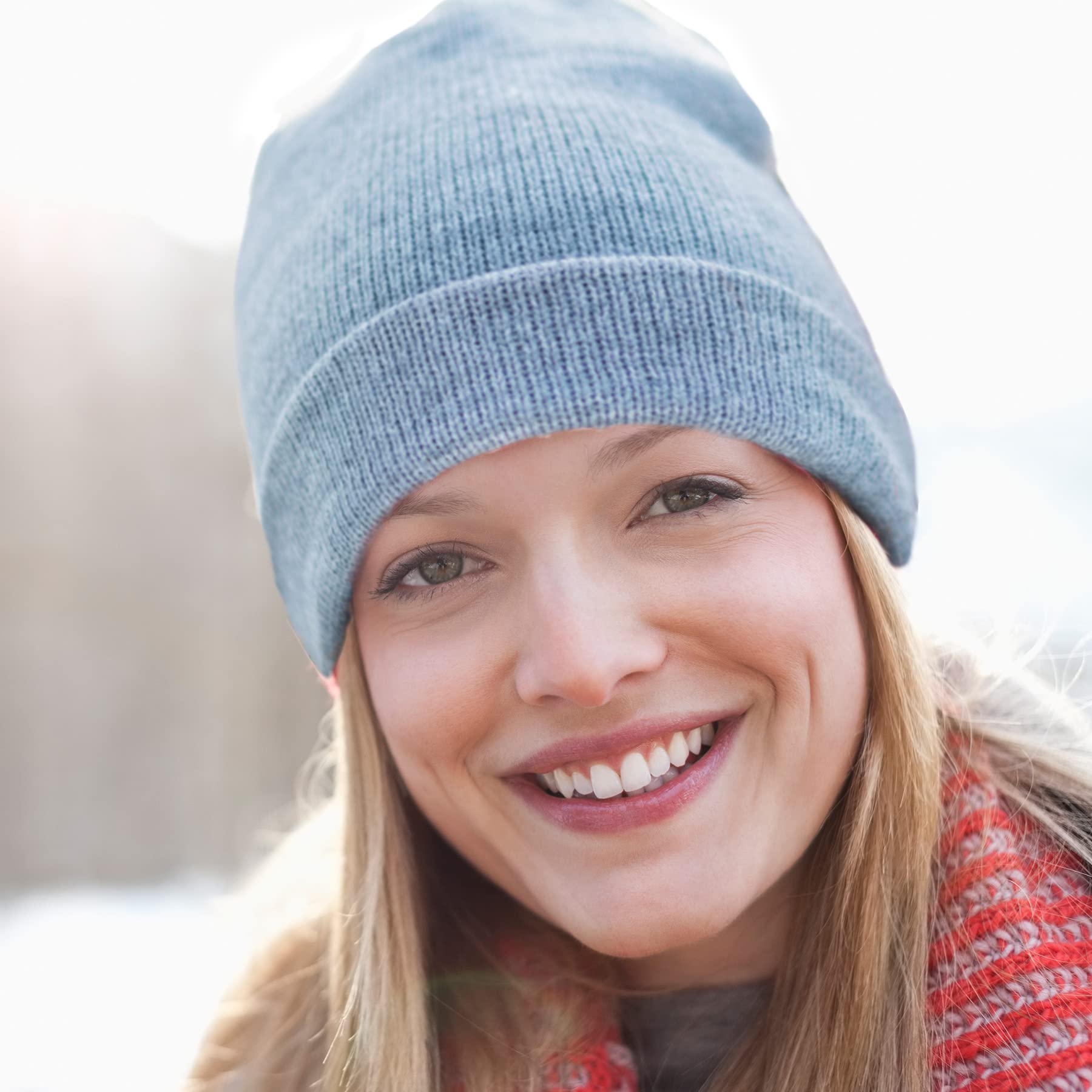 NPQQUAN Unisex Beanie Hats for Men Women Winter Knit Beanies Orange