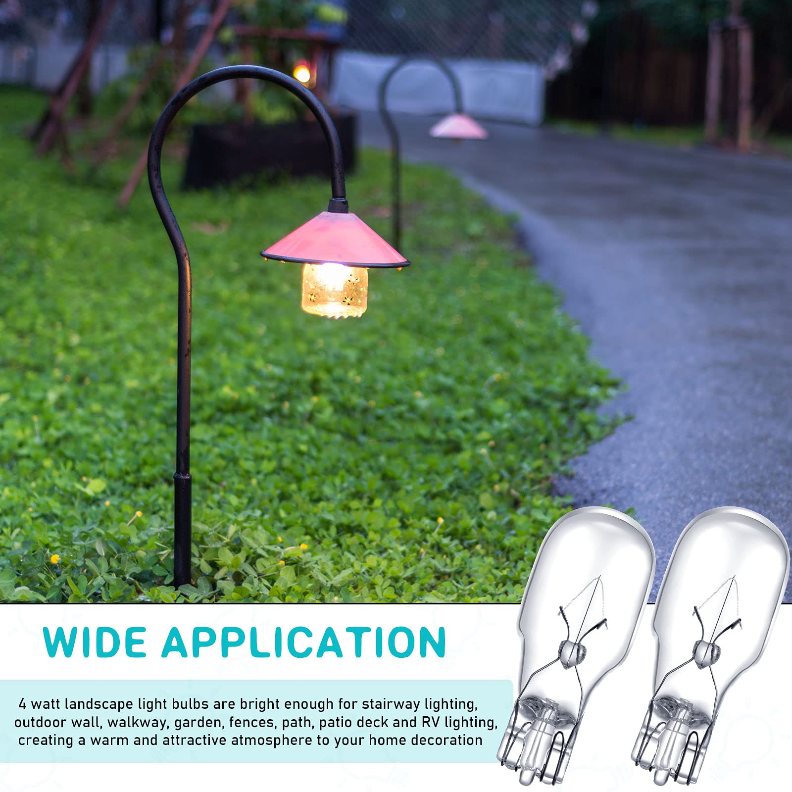 Riakrum T5 Landscape Light Bulbs 12 Volt 4 Watt Landscape Bulbs Low Voltage Landscape Lighting Bulb Malibu Bulbs Light Bulb for Replacement Outdoor Garden Deck Yard Landscape Lamp (20)
