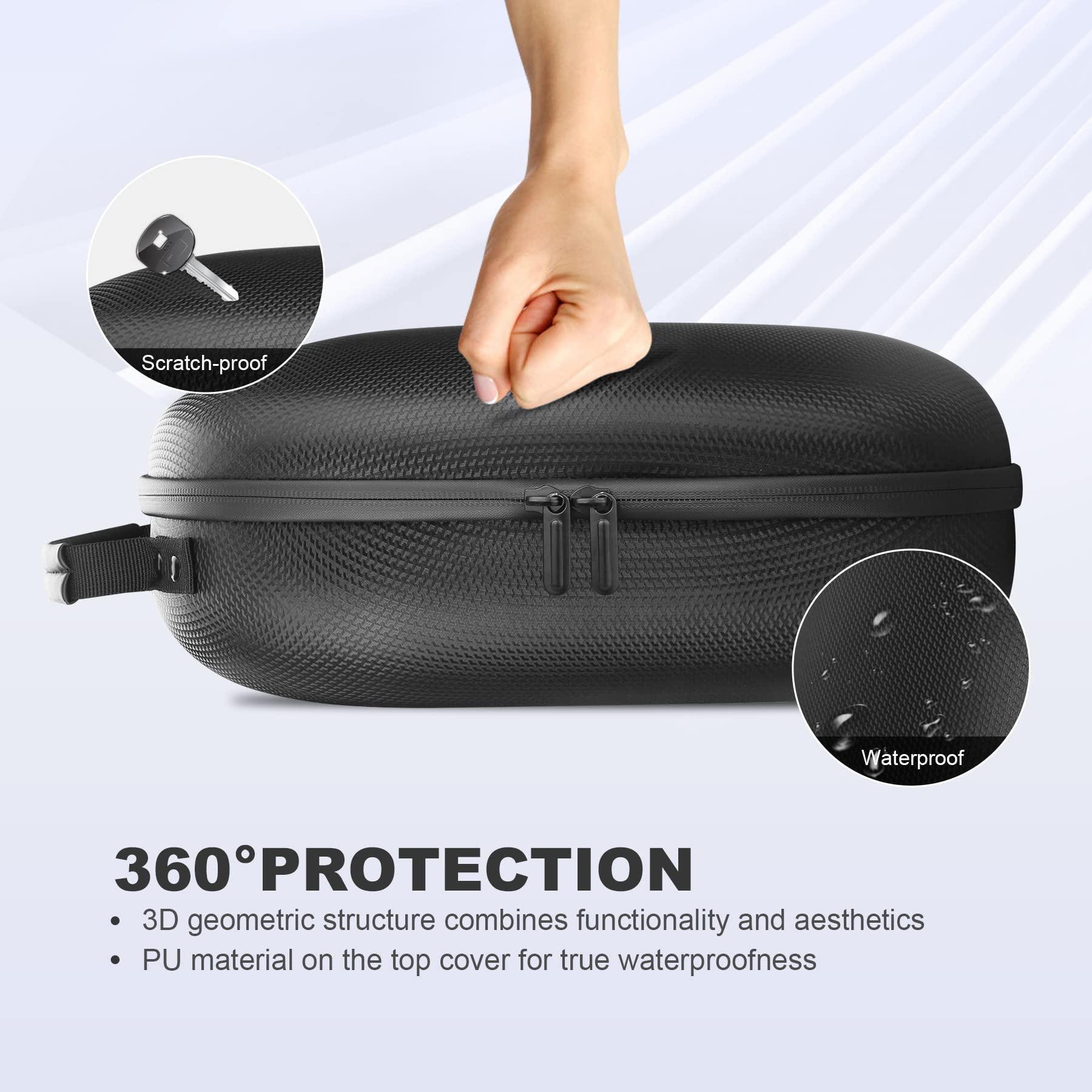 Vakdon Hard Carrying Case Compatible with Meta Quest Pro, Touch Controllers and VR Accessories, Portable Protection, Waterproof, Durable, Perfect for Home and Travel Storage(Black)