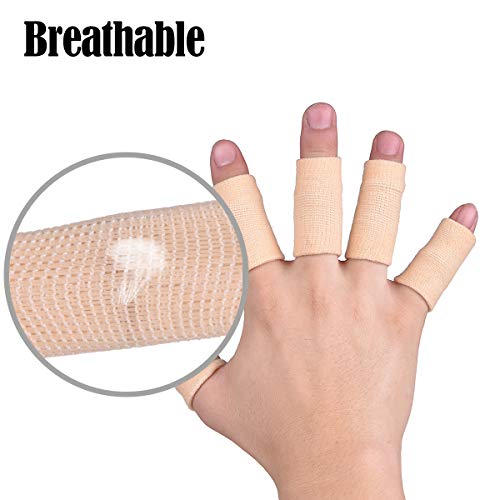 Luniquz Finger Sleeves, Thumb Splint Brace for Finger Support, Relieve Pain for Arthritis,Triggger Finger, Compression Aid for Sports, Beige