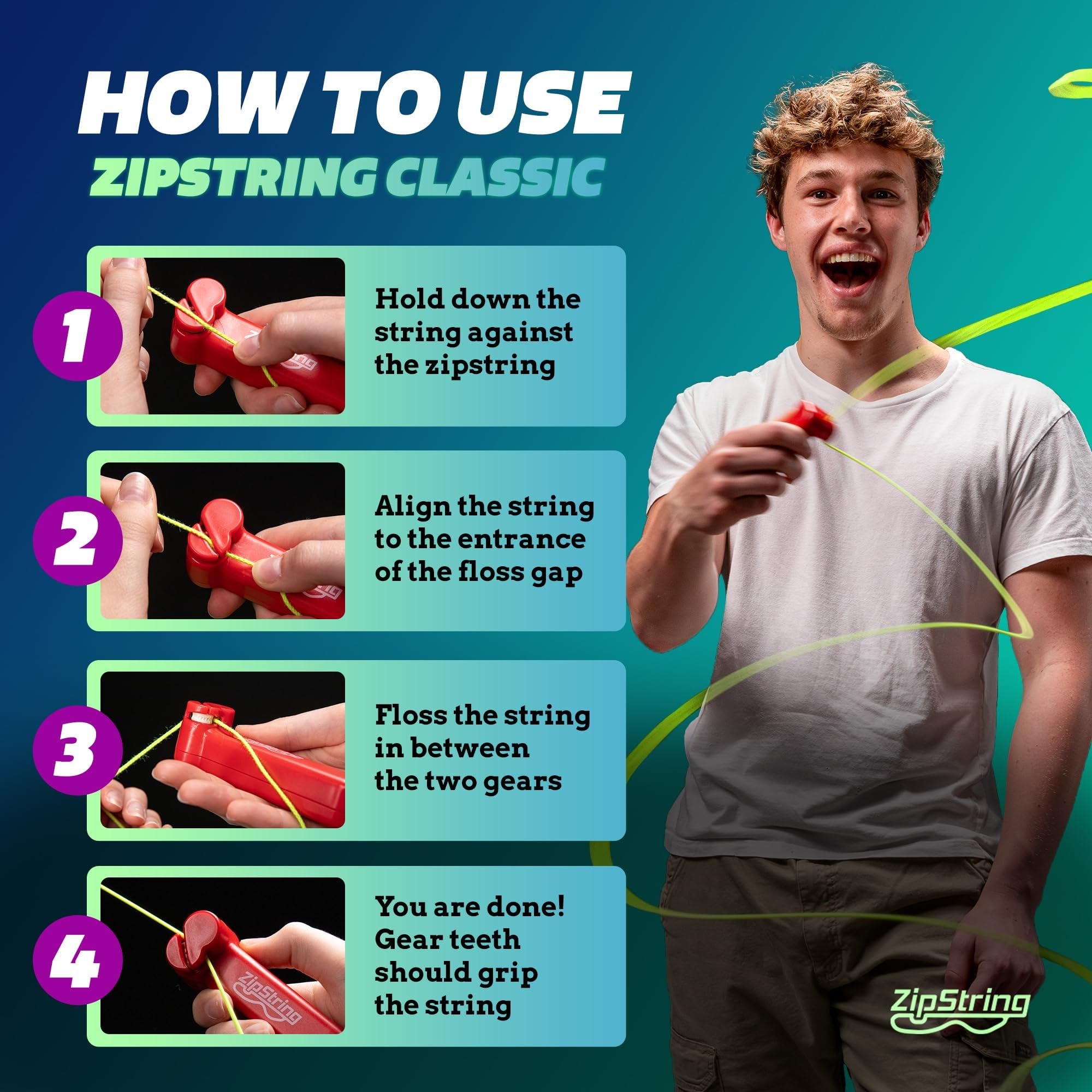 ZipString - Wonderment Awaits with Shark Tank - Featured String Rope Launcher Loop Fidget Toy, Defying Gravity to Boost Your Imagination - The Ideal Gift for Kids and Adults, Rock'it Red