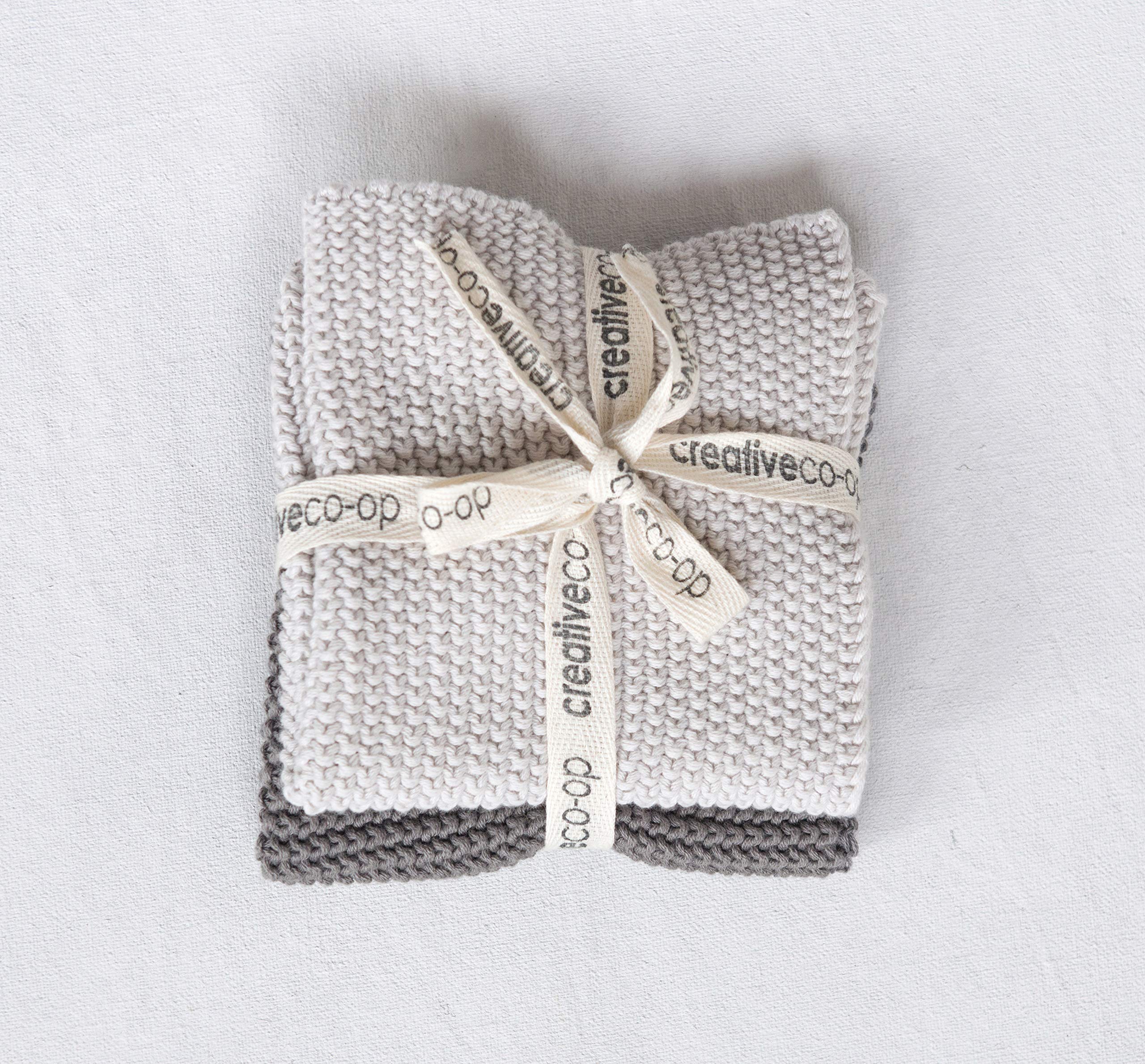 Square Cotton Knit Dish Cloths (Set of 2 Pieces)