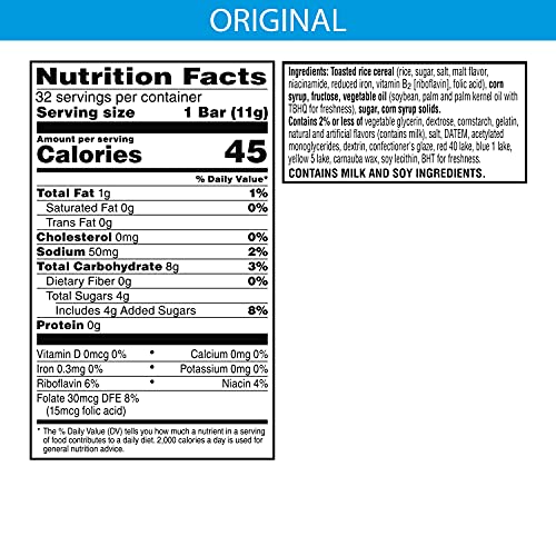 Rice Krispies Treats Mini Marshmallow Snack Bars, Holiday Treats, Kids Snacks, Original with Holiday Sprinkles, 12.4oz Box (32 Bars)