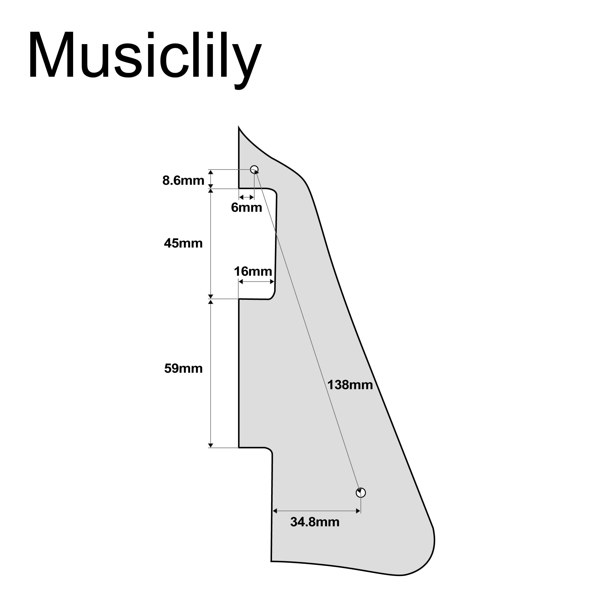 Musiclily Electric Guitar Pickguard for Les Paul Modern Style, 3Ply Cream