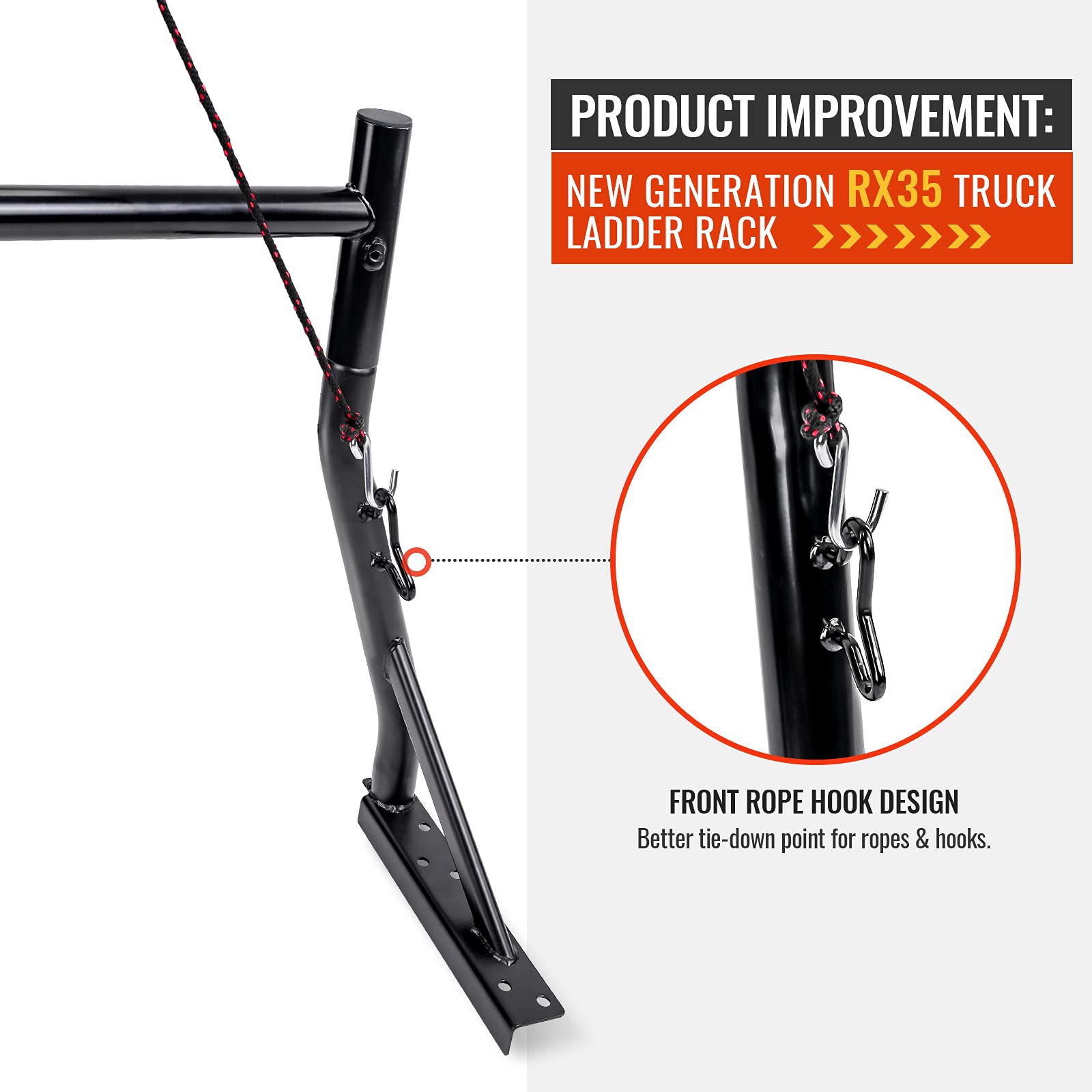 Non-Drilling Truck Rack, Pick-up Truck Utility Ladder Rack Black (USPTO Patent Pending)