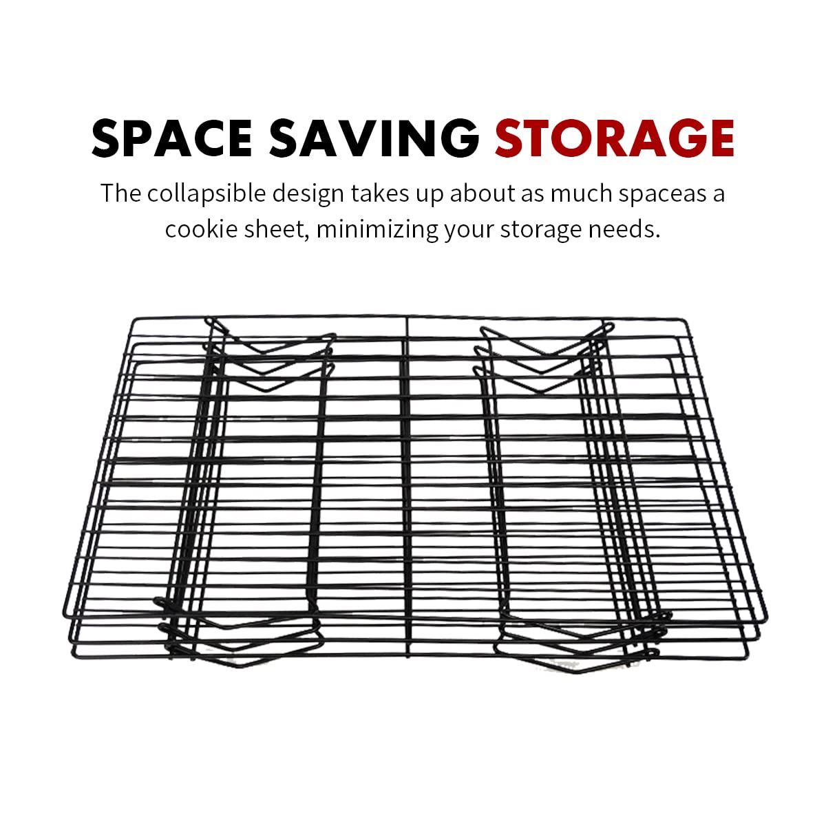 Shellkingdom Cooling Racks, Stainless Steel Non-Stick Baking Racks And Oven Safe Wire Cool Racks for Cookies, Cakes and Baking,3-Tier,Foldable