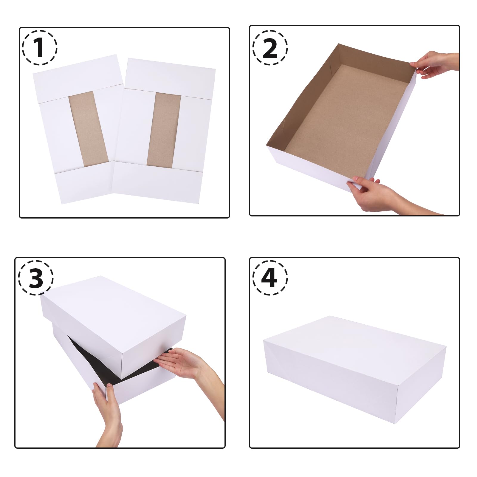 Moretoes 12 Pack Large Gift Boxes with Lids and Extra Depth (X-Large Shirt Robe Boxes Bulk for Wrapping Gifts) for Christmas Presents, Holidays, Birthdays (17 x 11 x 4)