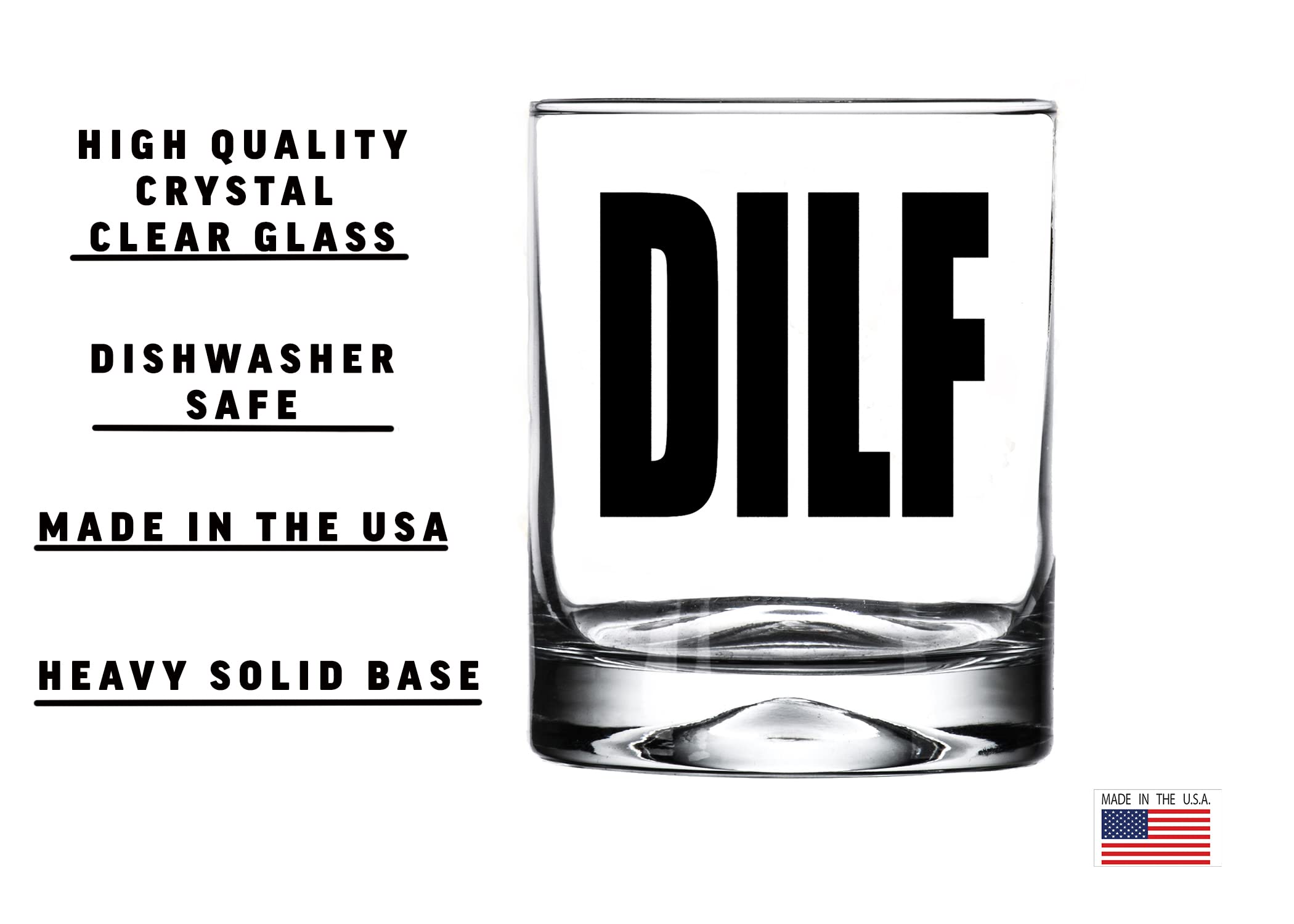 Rogue River Tactical Funny Sarcastic DILF Old Fashioned Whiskey Glass Drinking Cup Gift For Him Men Dad Grandpa Father's Day Gift