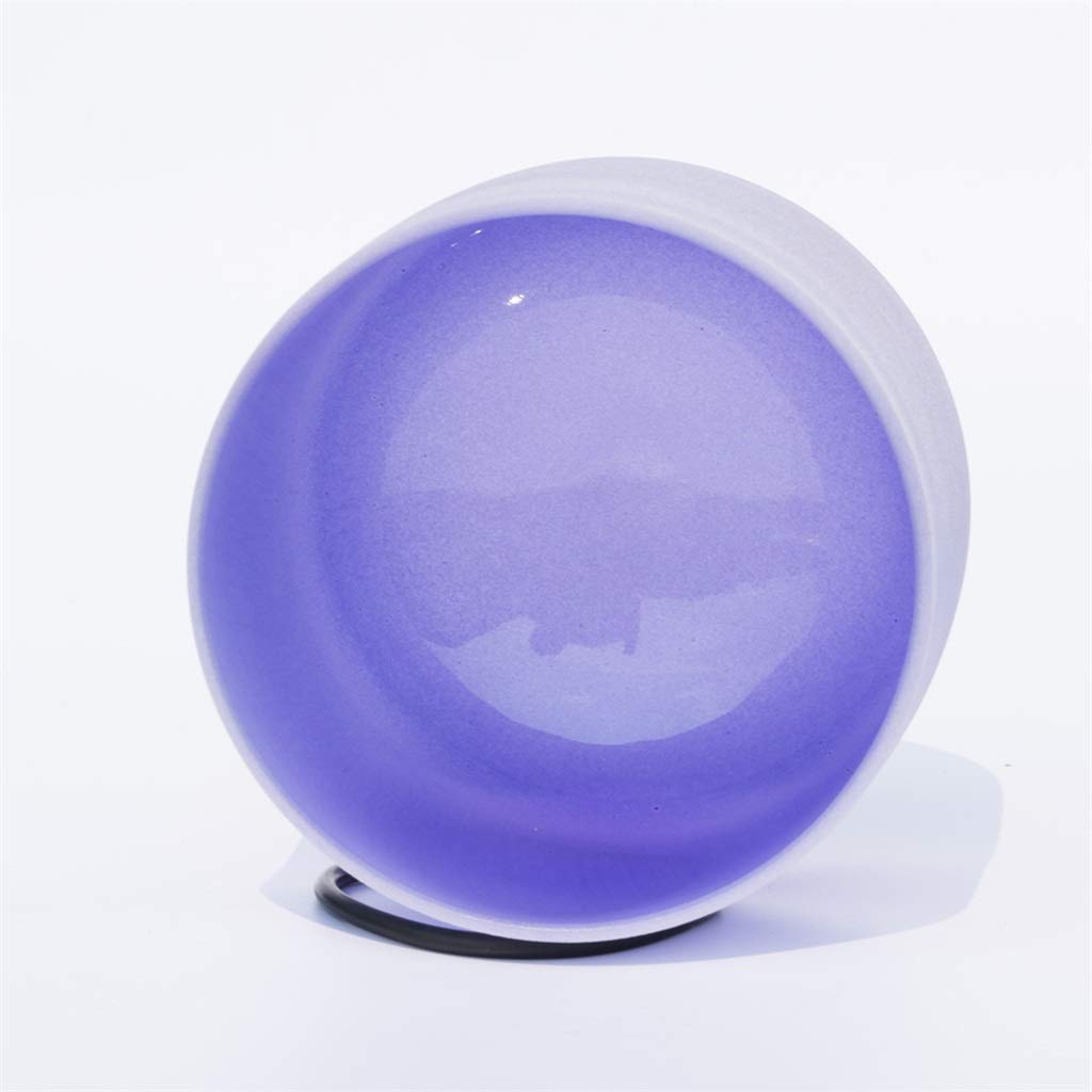 SXNBH 7 Inch B Crown 440hz 432hz Color Inside Purple Quartz Crystal Singing Bowl (Color : 7B432)