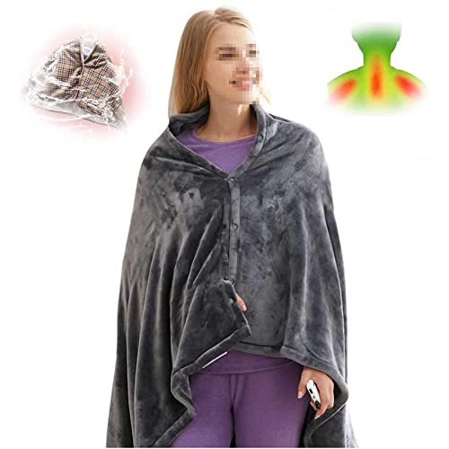 Sywlwxkq Electric Lap Blanket, Washable, 3 Zone Temperature Adjustment,Temperature Controllable Best Heated Blanket, for Car Office Home Chair Grey USB Heated Blanket
