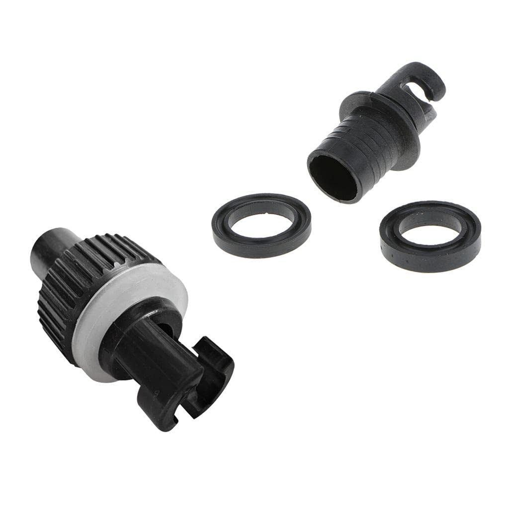 MonkeyJack 2pcs Air Pump Hose Valve Adapter for Kayak Inflatable Boat/Raft in Black