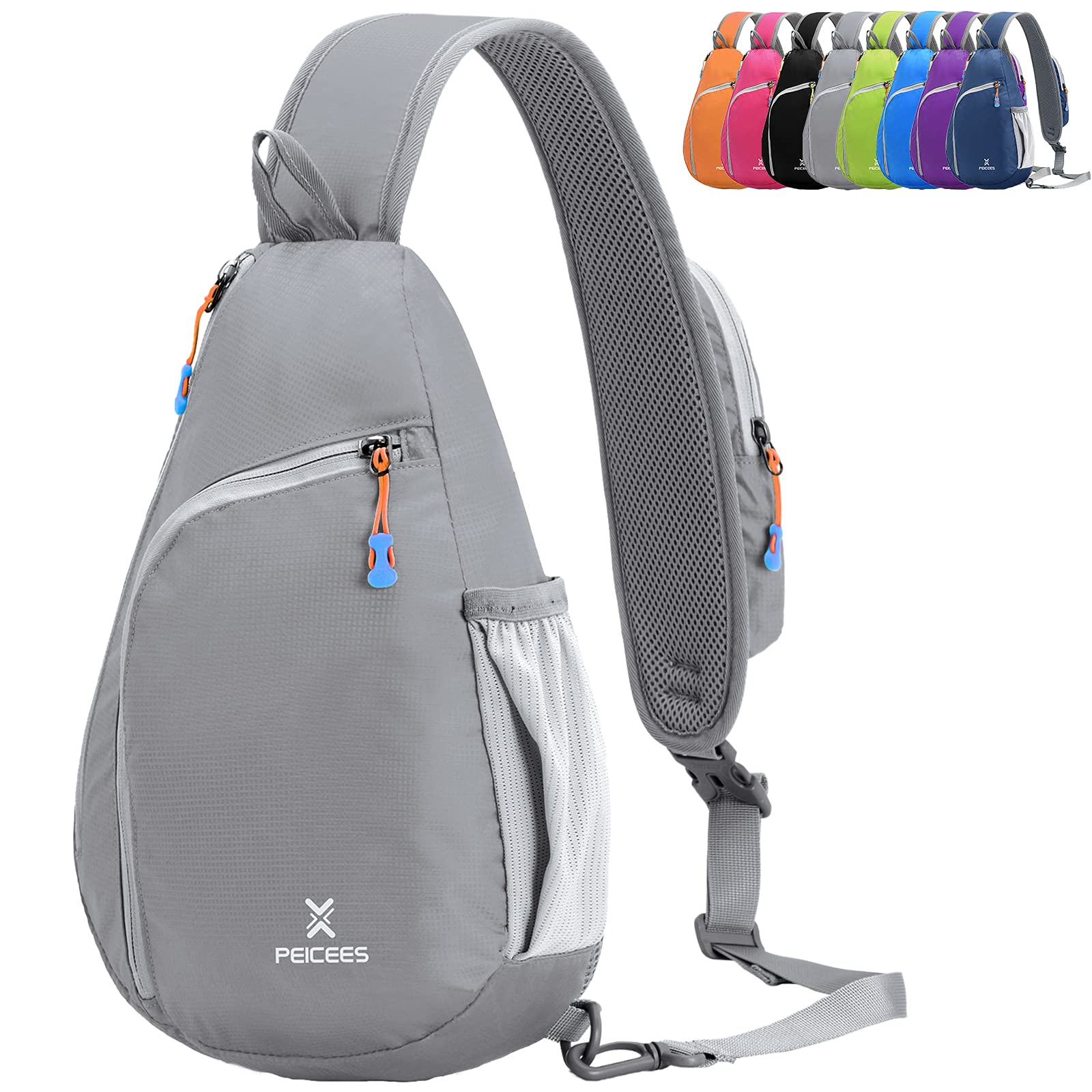 Peicees Sling Bag Backpack for Men Women Water Resistant Crossbody Shoulder Bag Travel Hiking Chest Daypack