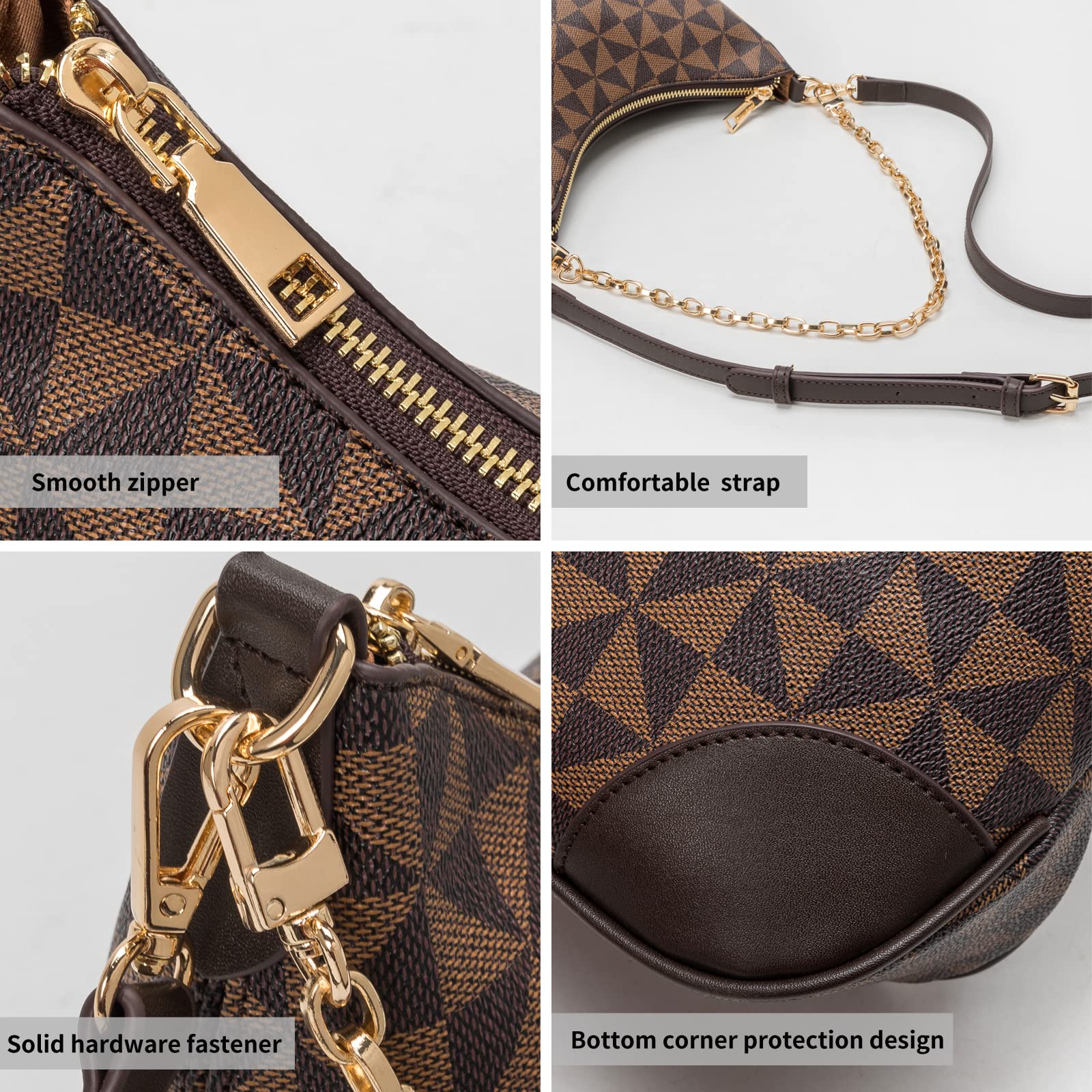 Windmill Material Horn Design One Shoulder Women's Bag Classic Fashion PU cross body Women's Bag (brown)