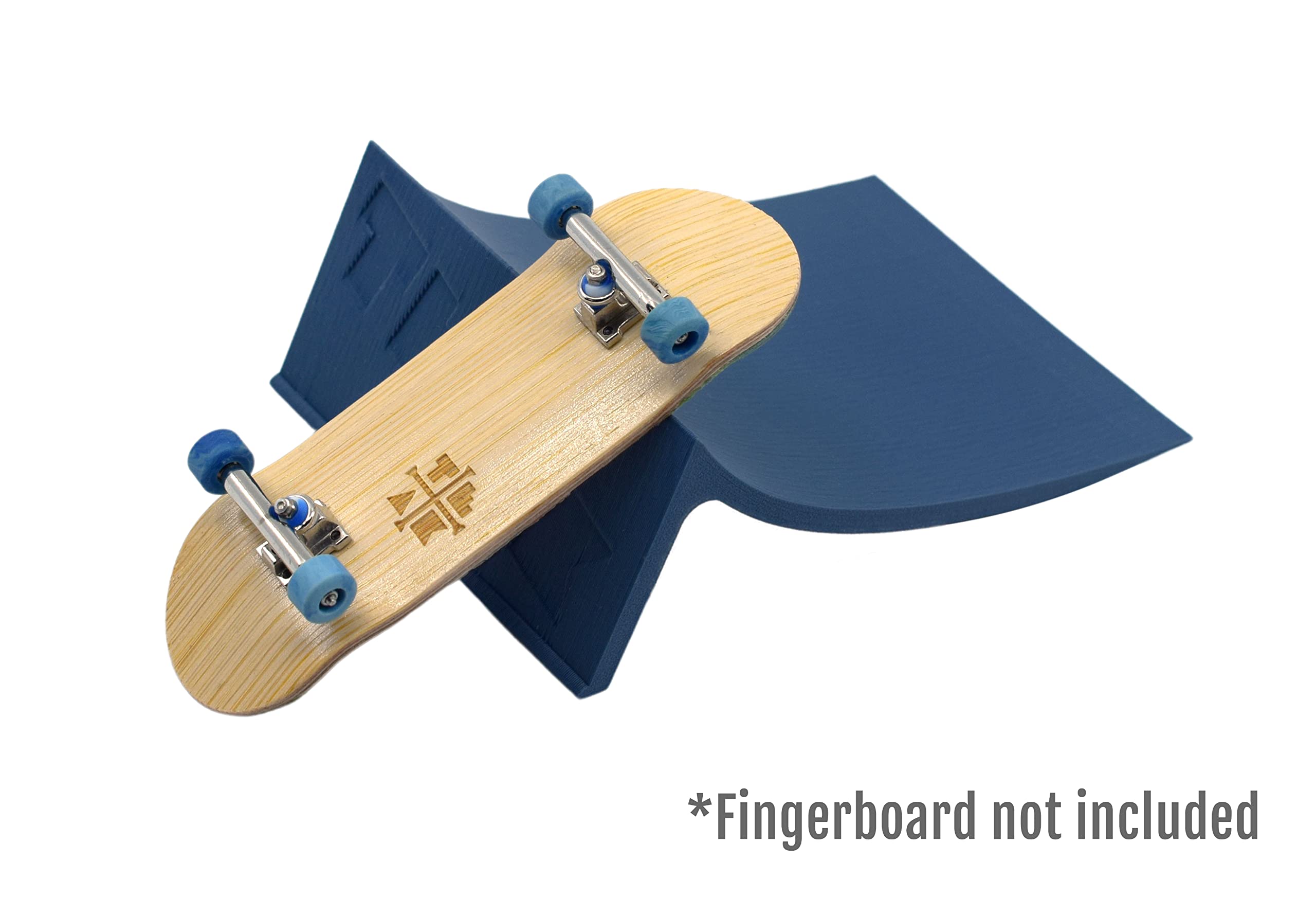 Teak Tuning Fingerboard Poly Launch Kicker Ramp - 4.5" Long, 3" Wide, 1.5" Tall - Fingerboard Obstacle in Blue Steel Colorway