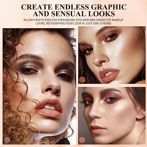 LUXAZA Neutral Brown Liquid Eyeshadow Set, 5Pcs - Long Lasting, Highly Pigmented, Quick-Drying Sparkling Eye Shadow Makeup, Multi-Use, Travel Friendly