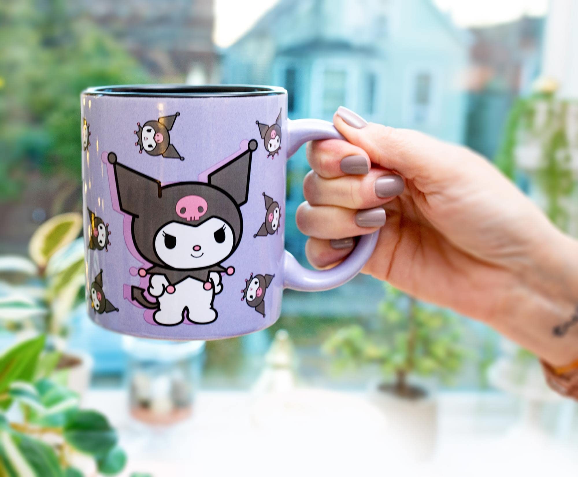 Toynk Sanrio Hello kitty and friends Kuromi Purple Ceramic Mug | Holds 20 Ounces