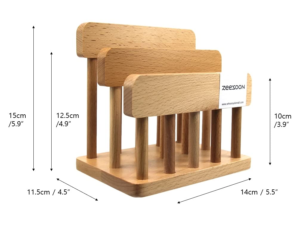 ZEESOON Beach Wooden Dual Cutting Board Rack Chopping Board Organizer Stand Holder Kitchen, Cutting Boards for Kitchen with Holder, Pantry Organization, Kitchen Cabinet Organizer