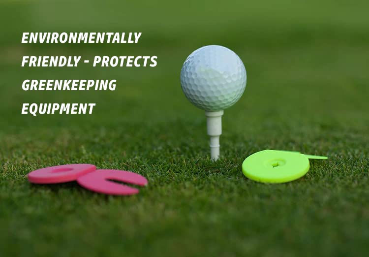 teefinder β Stop Losing Golf Tees, Time-Saving on Driving Range and Tee Off, Compatible with Standard tees, Plastic, Wood - Golf Gift, Accessories - Neon 4 Pack