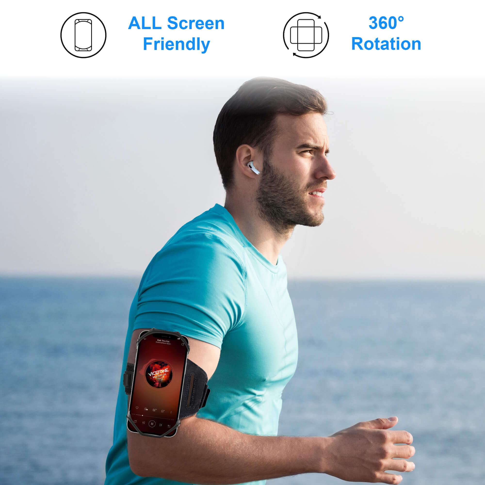 Newppon Cell Phone Holder Armband : Reflective & Adjustable Wristband Strap Arm Bands Case Compatible with iPhone 13 12 11 Mini Pro Max Xs XR Plus Samsung Galaxy Pixel for Workout Exercise Sports