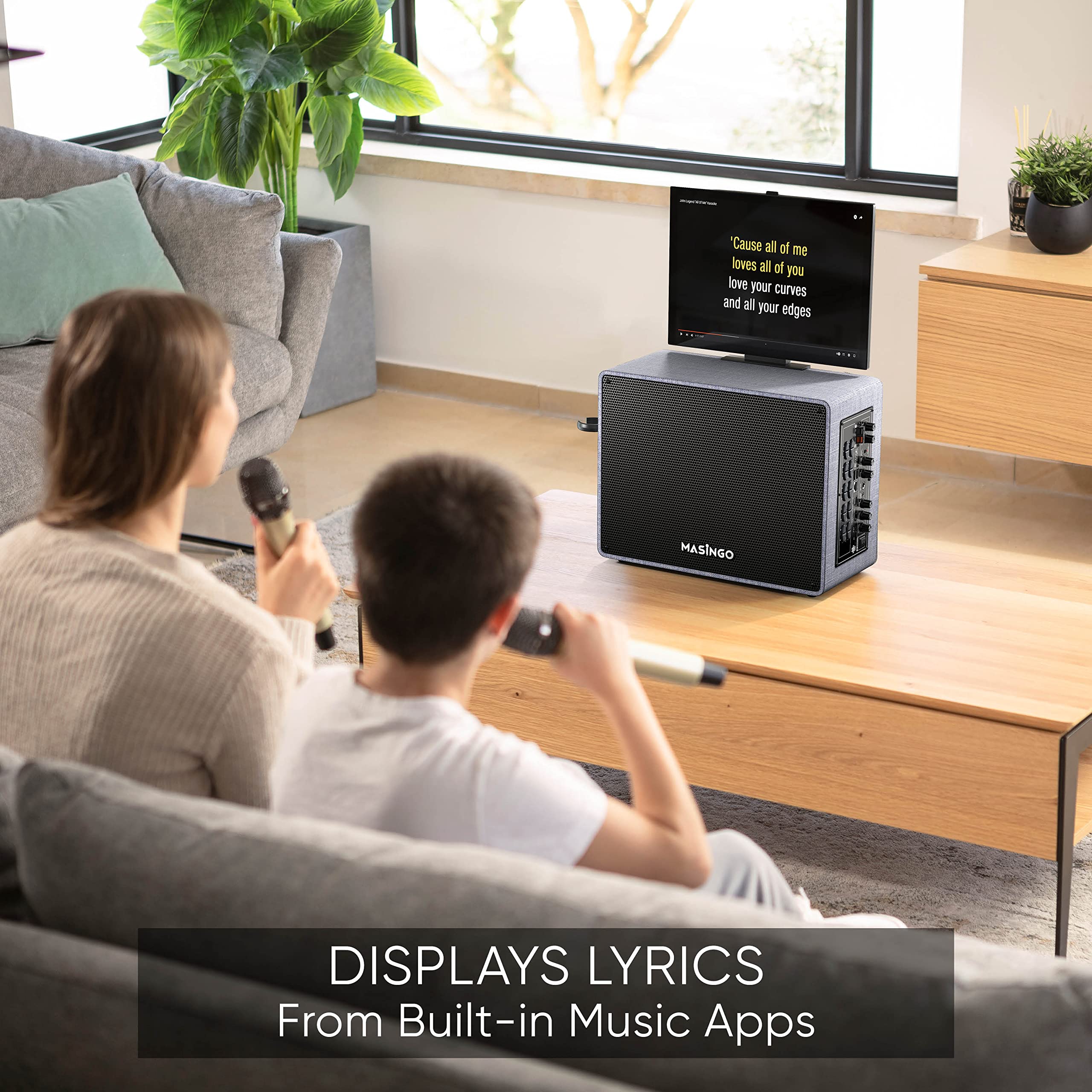 Professional Karaoke Machine with Lyrics Display Screen for Adults, 2 Wireless Microphones, Bluetooth Portable PA Speaker System Set with Built in 15" Touch Tablet with Android & WiFi, Alto X6 1.0