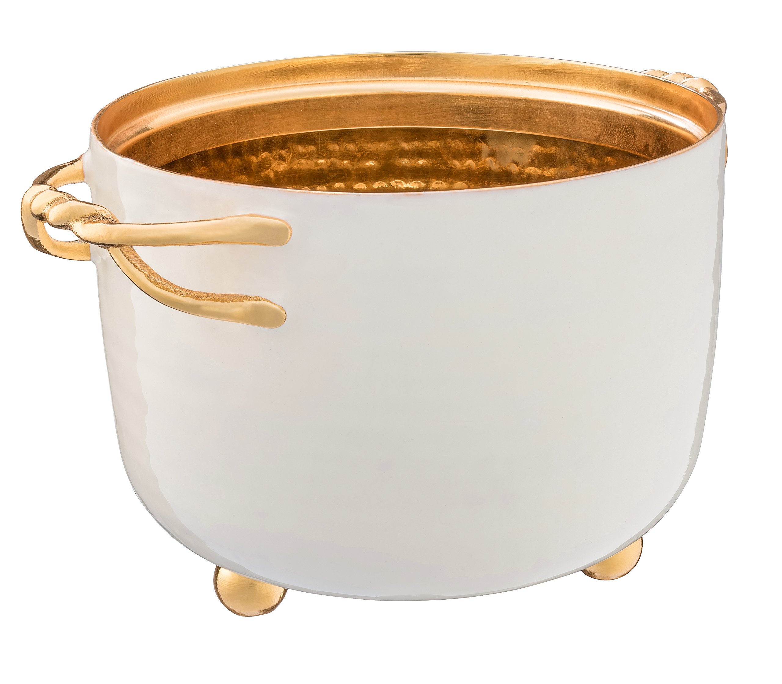 The Decorizer POUND container holder with Entangled Handles (Ivory and Gold)