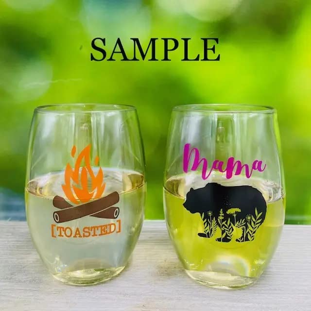 Set of 4 Shatterproof Designer 16 oz Plastic Wine Glasses MADE in the USA (LAKE)