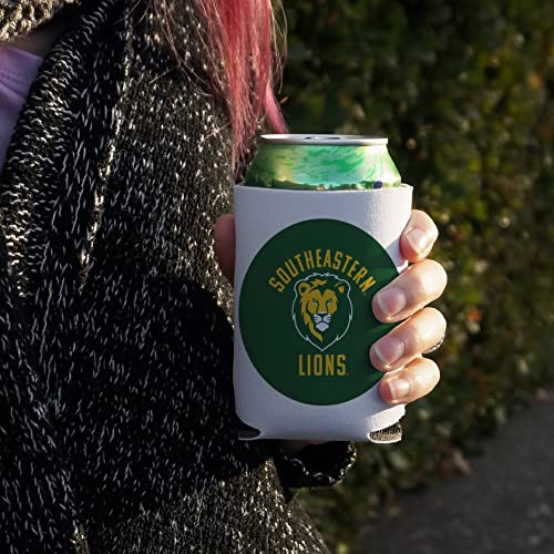 Southeastern Louisiana University Lions Logo Can Cooler - Drink Sleeve Hugger Collapsible Insulator - Beverage Insulated Holder