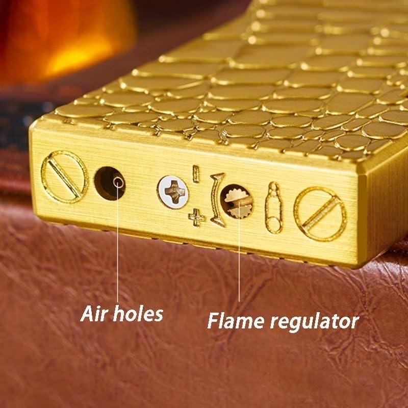 New Butane Lighter, Flip Cap Design, Side Slide Ignition, Reusable, Easy to Carry, Suitable for Boyfriend, Girlfriend, Father's and Daily Necessities. (Color : C3)