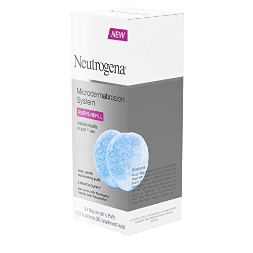 Neutrogena Microdermabrasion System Puff Refills, Exfoliator face scrub with Glycerin, wrinkle remover, 24 ct