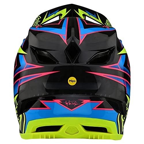Troy Lee Designs D4 Carbon Full Face Bicycle Helmet for Max Ventilation Lightweight MIPS EPP EPS Racing Downhill DH BMX MTB - Adult Men Women (Black/Flo Yellow, Medium)