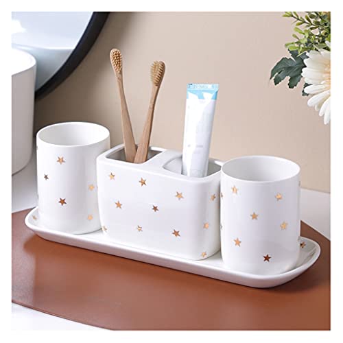 Soap Dispenser Bathroom Accessories Set - 4piece Ceramic Bath Set Including Toothbrush Holder Tumblers Tumblers and Tray Bathroom Accessories Soap Bathroom Dispenser
