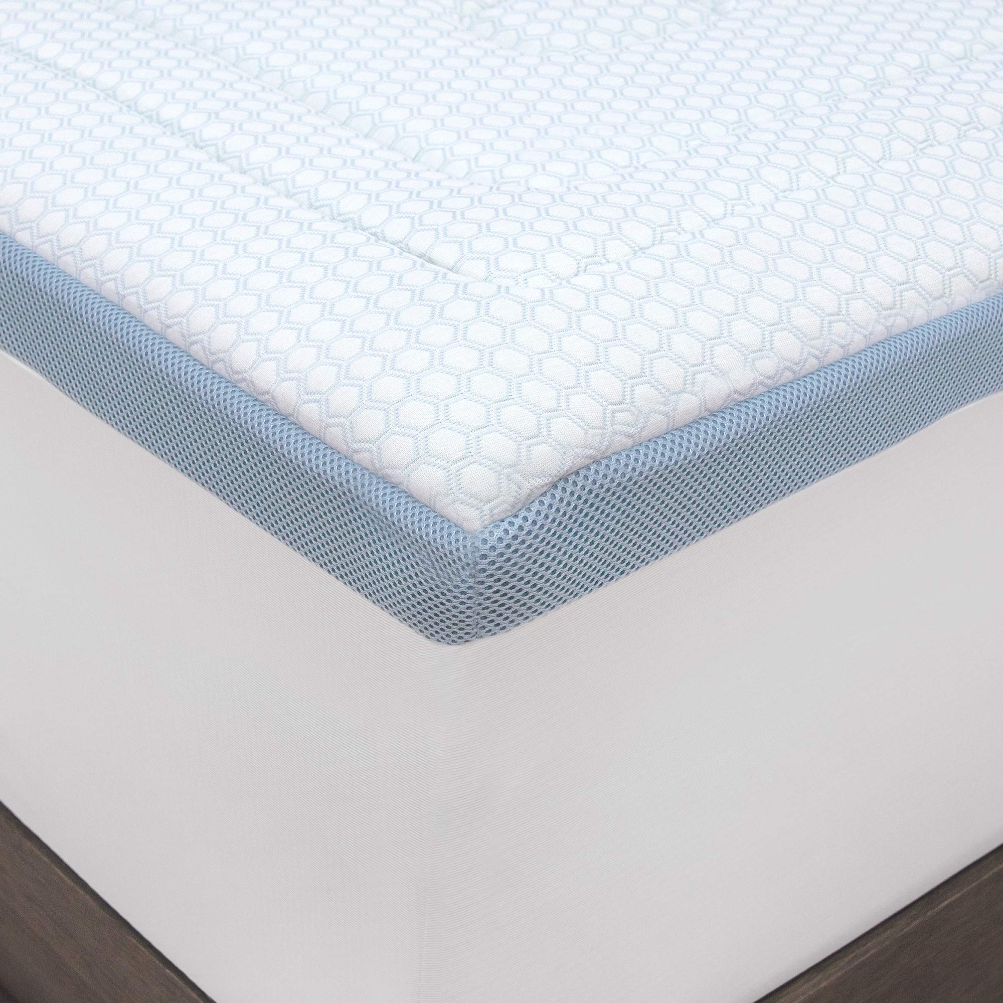 SensorPEDIC 3-Inch Gel-Infused Memory Foam Mattress Topper - Twin XL, White