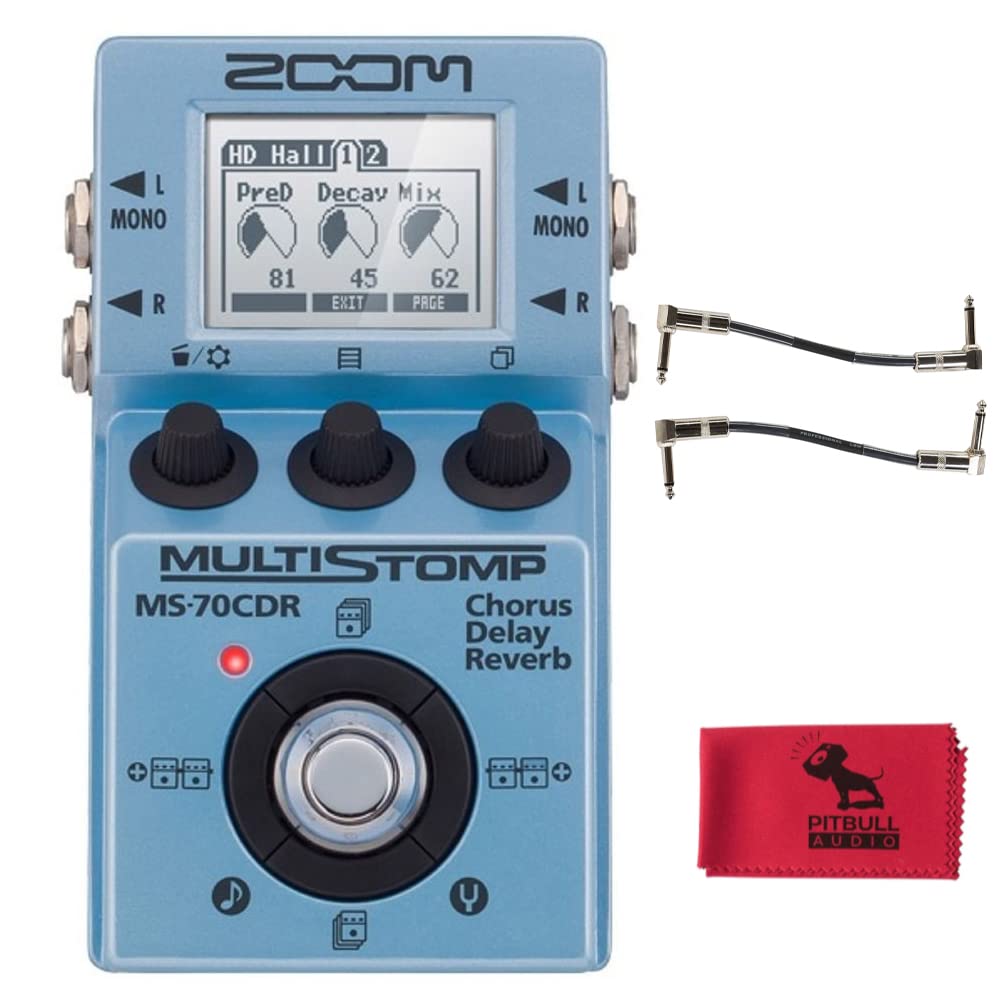 Zoom MS-70CDR Multi-Stomp Chorus Delay Reverb Pedal w/Patch Cables & Cloth