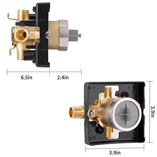 Universal Tub and Shower Valve Body for Tub Faucet Trim Kits, Compatible with R10000-UNBX (with Screwdriver Stops), Black