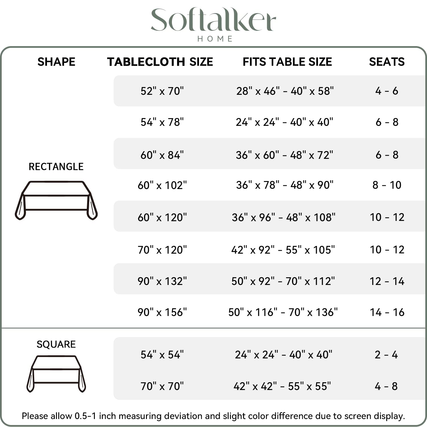 Softalker Rectangle Tablecloth, Waterproof & Stain Resistant Table Cloths Wrinkle Free Fabric Washable 210GSM Polyester Table Cover for Dining/Party/Outdoor - 52 x 70 inch,Orange