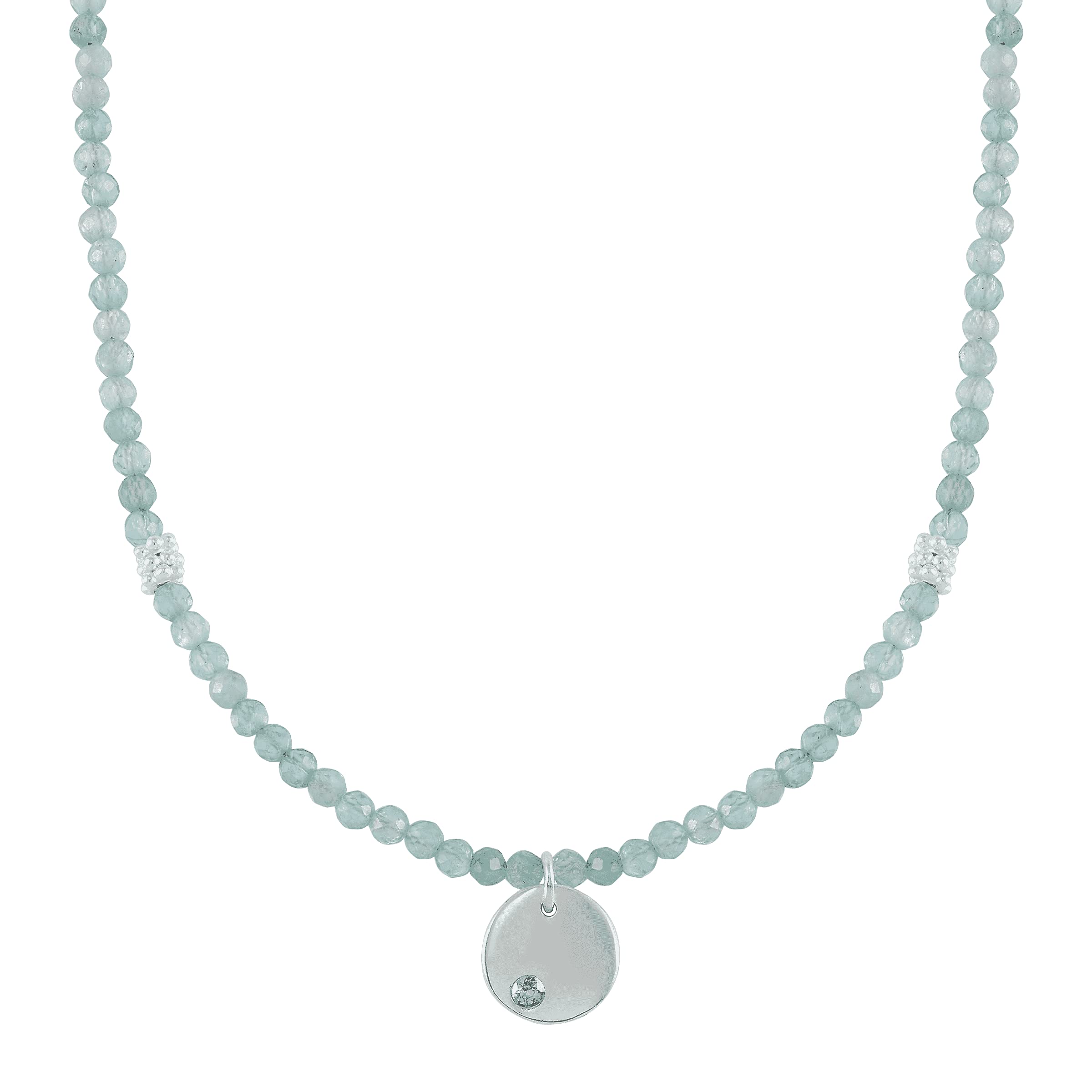 Silpada 'Horizon By the Sea' Aquamarine and Cubic Zirconia Pendant Necklace in Sterling Silver, 16"