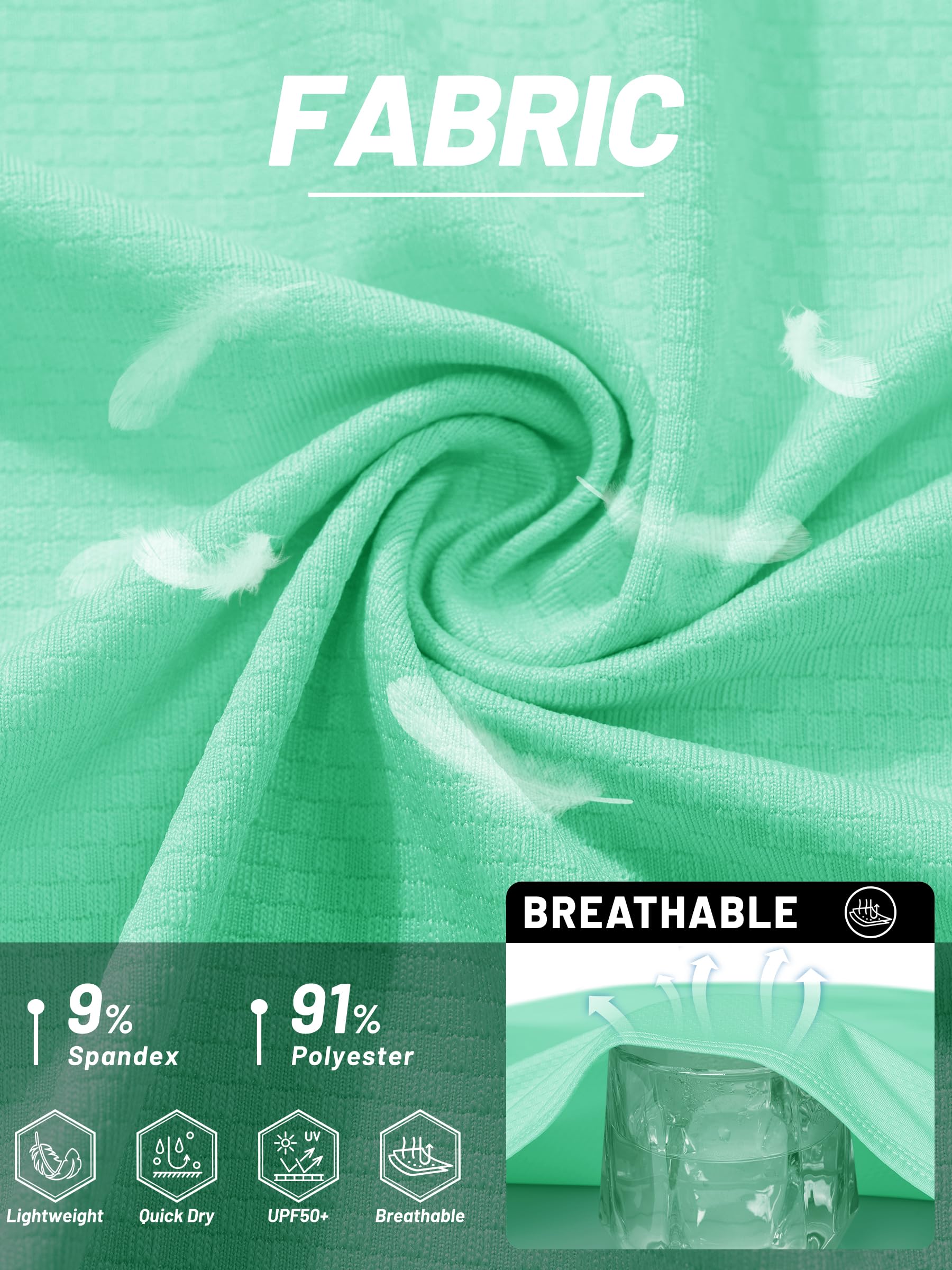TACVASEN Women's Athletic Jackets UV Protection Shirts Running Jackets for Women UPF 50+ Long Sleeve Activewear Golf Shirt Mint Green