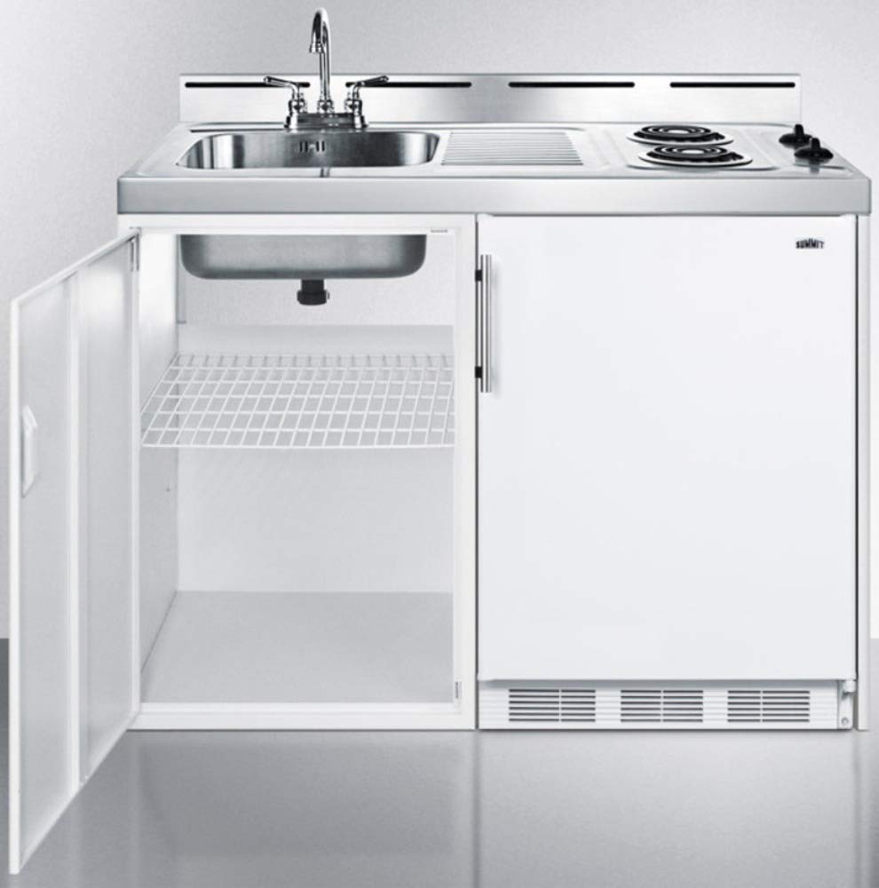Summit C48EL Kitchen All in One Combination Unit, White
