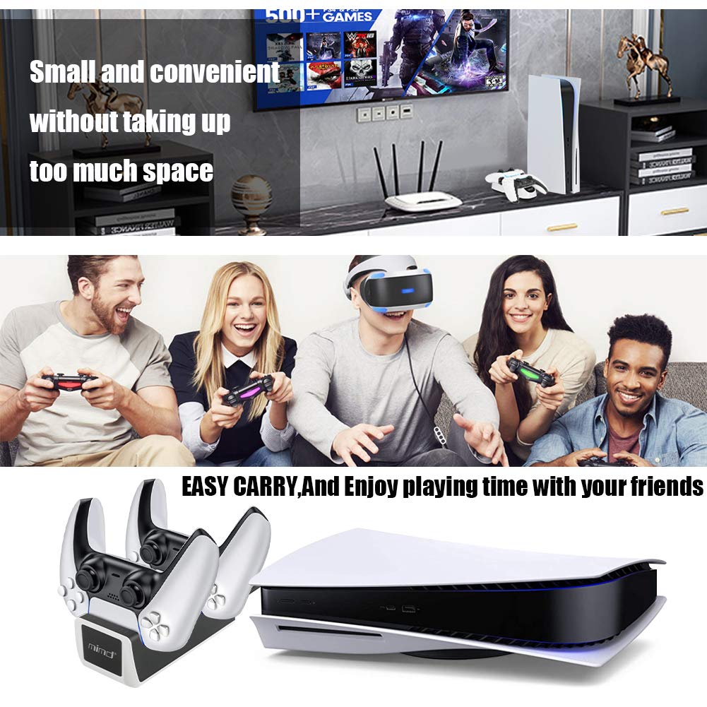 Ps5 Controller Charging Station,Dual PS5 Controller Charger Station with LED Indicator & Intelligent Chip,Portable Classic Style Charging Station Dock for Ps5 & PlayStation 5 Controller
