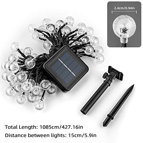 NEWYANG Solar Globe String Lights, 35.6ft 60 LED 8 Modes String Lights Outdoor Waterproof Crystal Balls Solar Powered Fairy Lighting for Patio Garden Yard Home Party Wedding Christmas (Warm White)