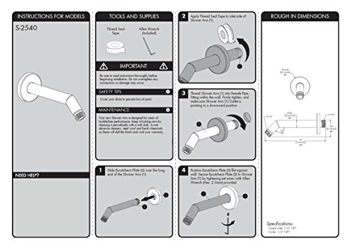 Speakman Neo S-2540 Shower Arm and Flange, 7", Polished Chrome