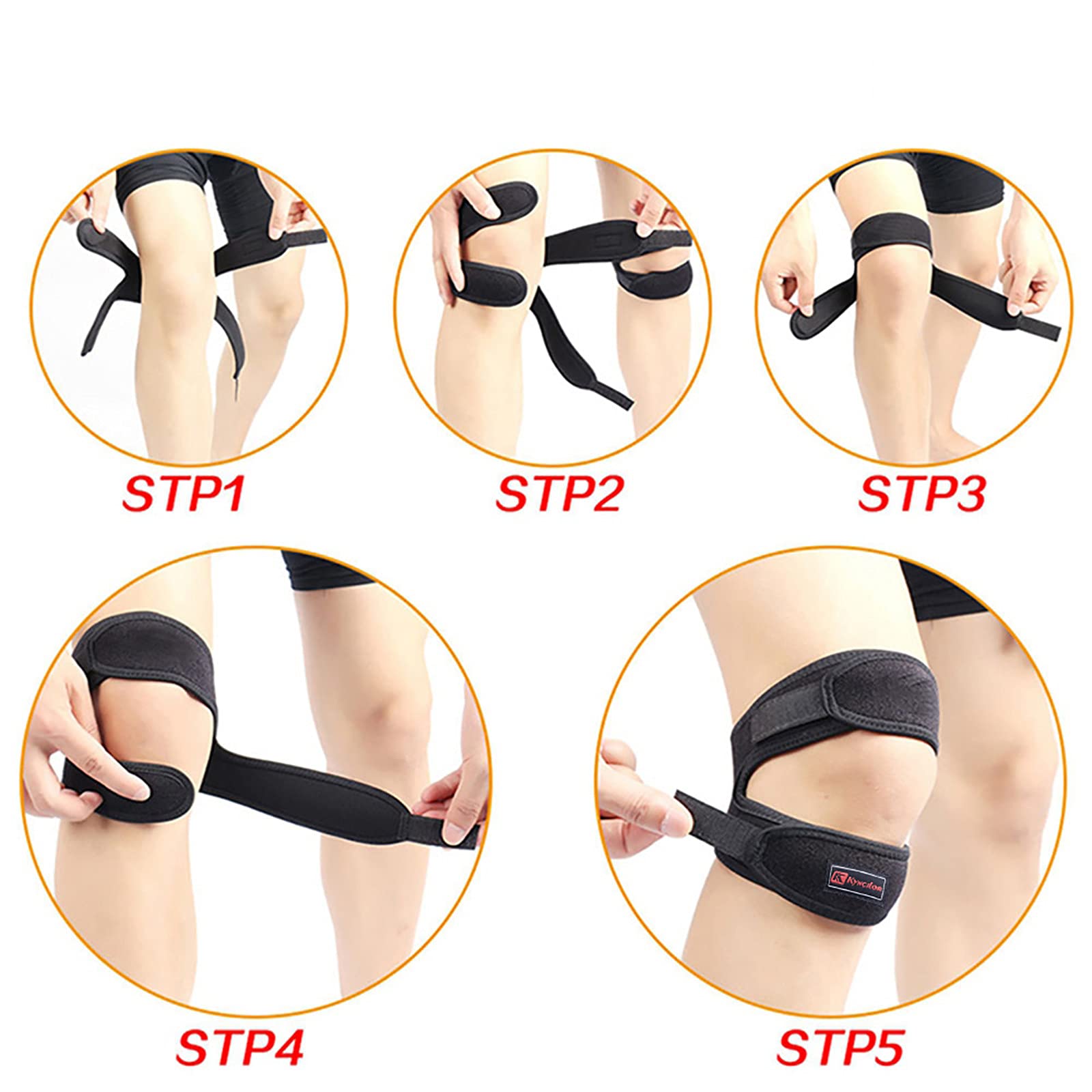 Patellar Tendon Support Strap , Knee Pain Relief Adjustable Neoprene Knee Strap for Running, Jumper, Tennis Injury Recovery