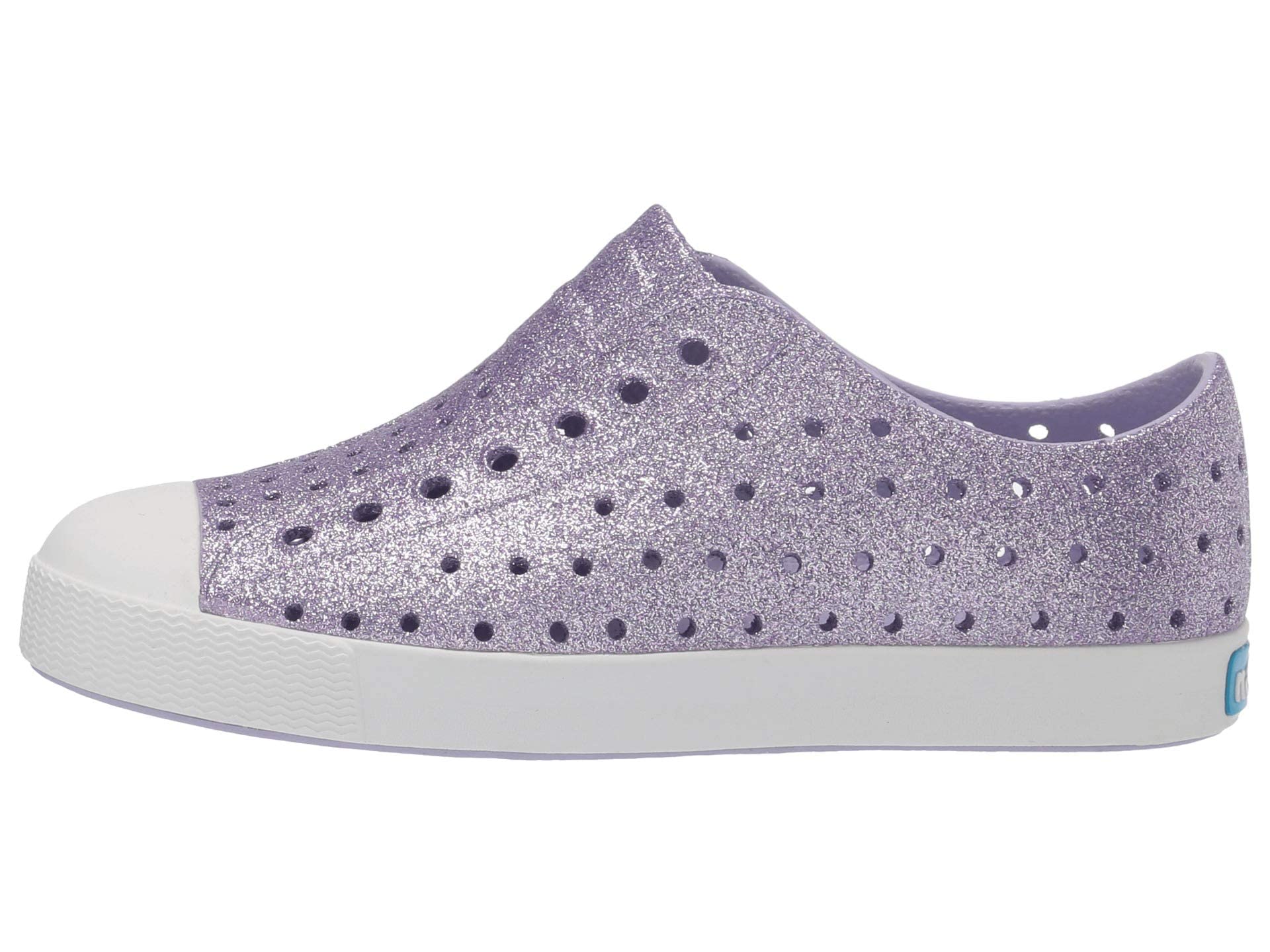Native Shoes Kids Womens Jefferson Bling Glitter (Little Kid) Powder Bling/Shell White 11 Little Kid M